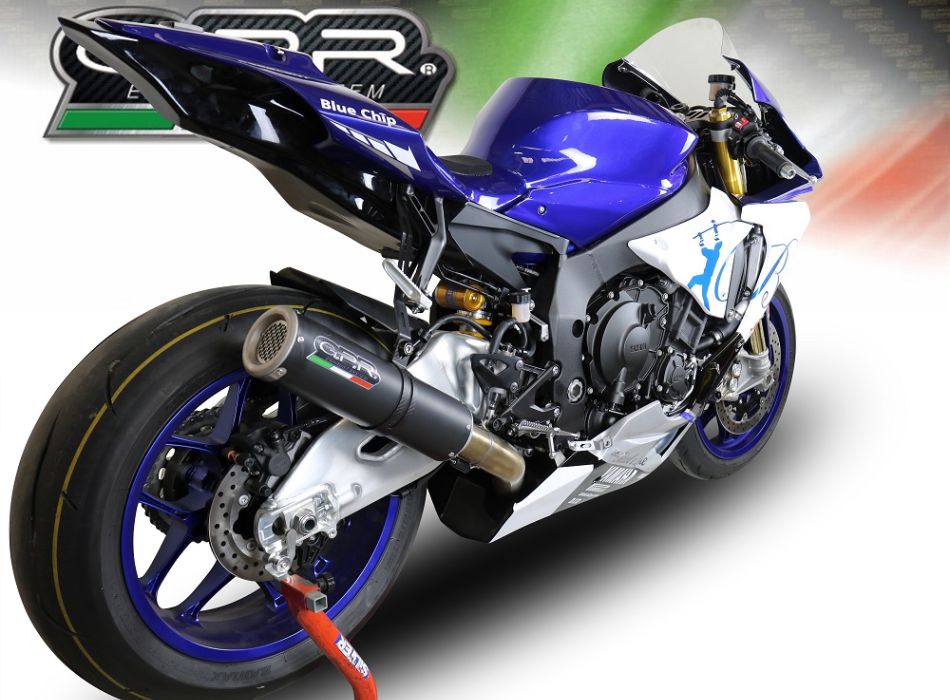 GPR exhaust compatible with Yamaha R1 2017-2019, M3 Black Titanium, Mid ...
